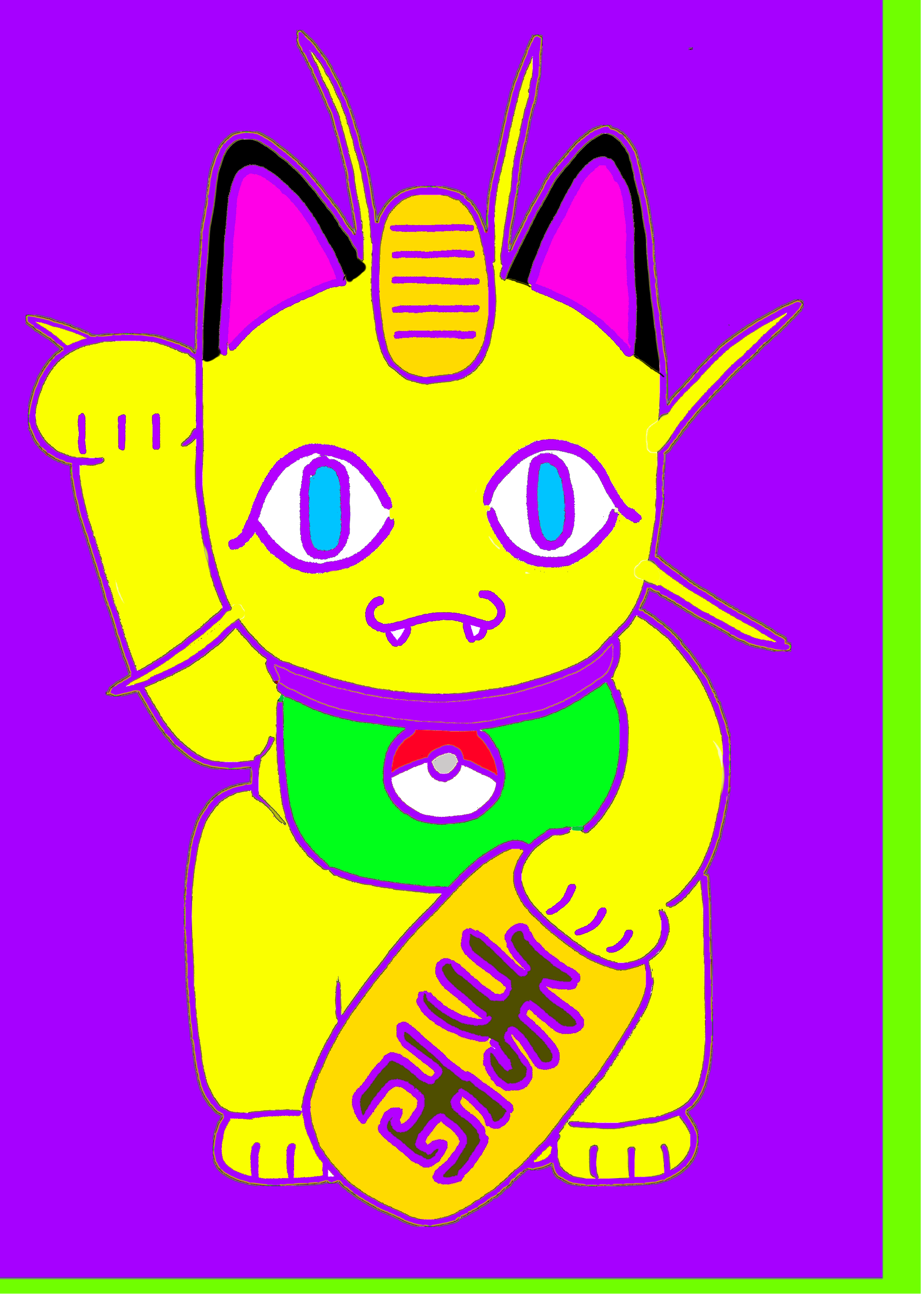 Maneki #031 Meowth by peaceelectronics on DeviantArt