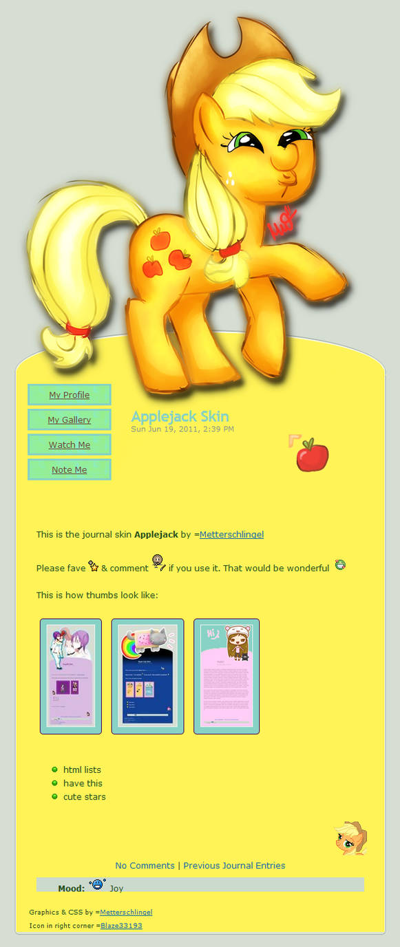 Applejack Journal Skin by Metterschlingel on DeviantArt