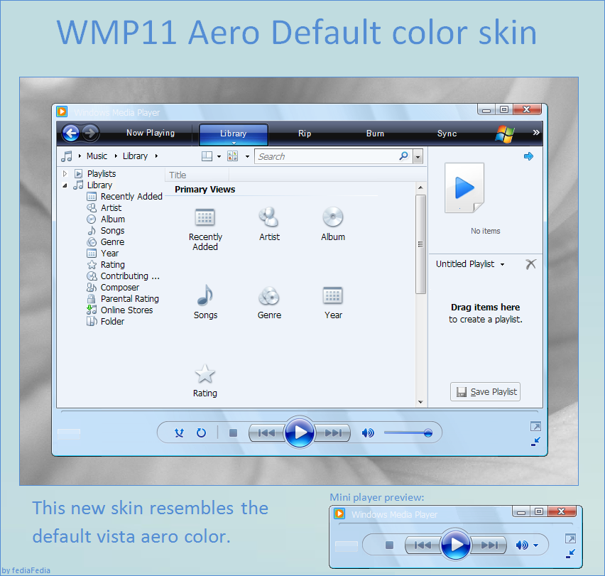 WMP11 Aero Default skin by fediaFedia on DeviantArt