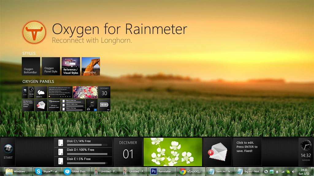 Longhorn Oxygen for Rainmeter / Omnimo by fediaFedia on DeviantArt