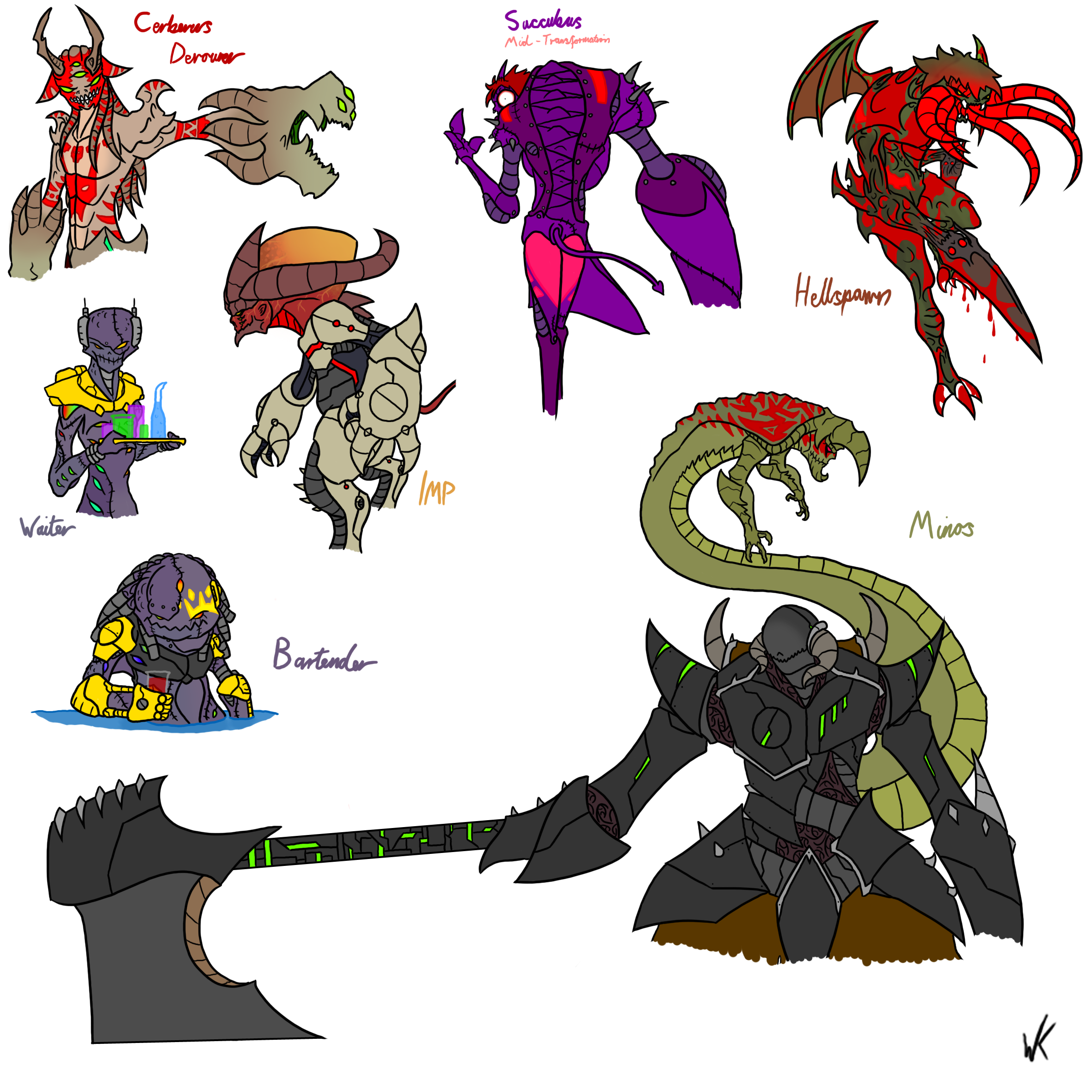 Hellway Sketchdump 16 by MyRynoRunsHot on DeviantArt