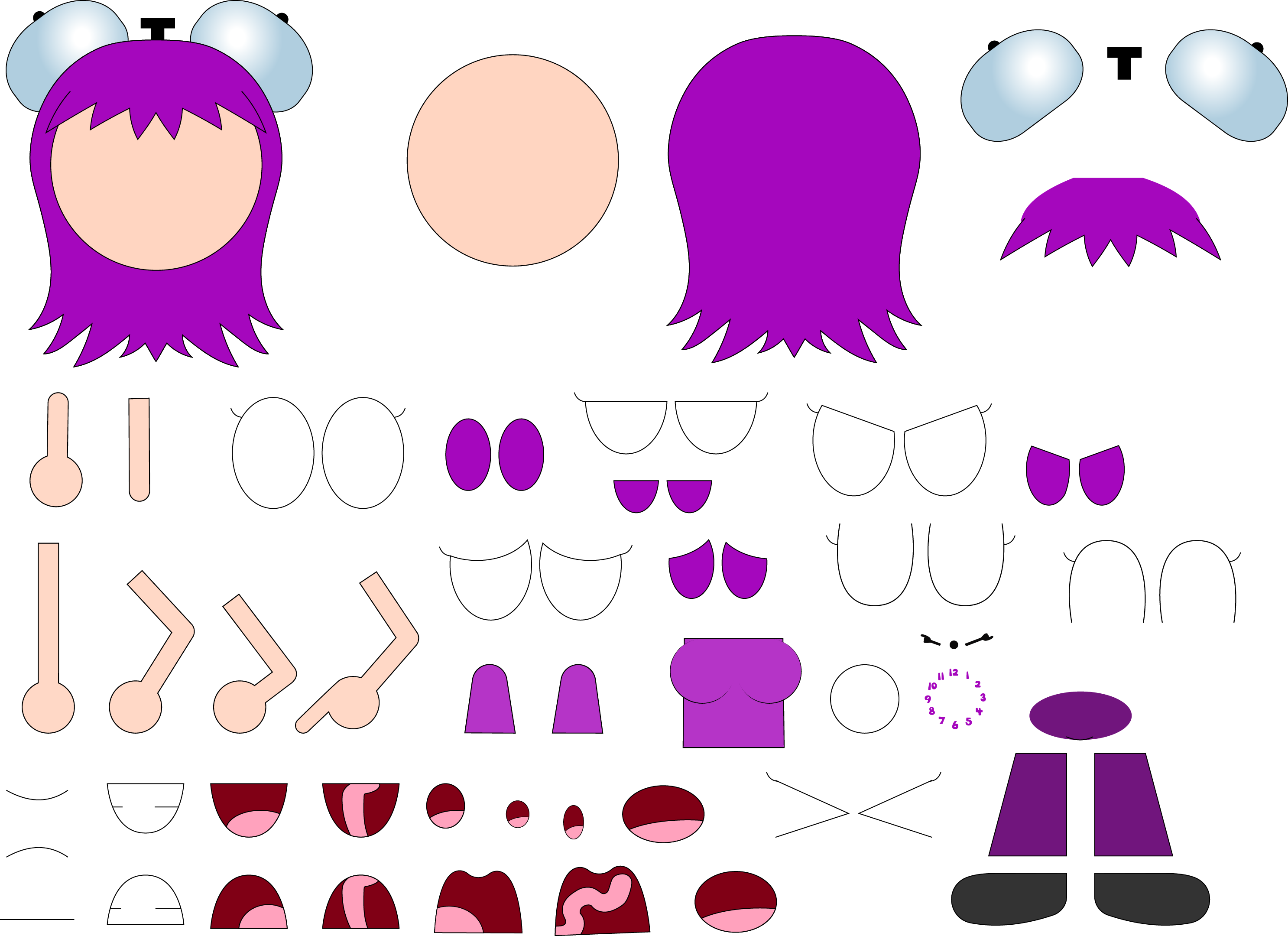 Anne Character Builder/Sprite Sheet by Vissy1 on DeviantArt