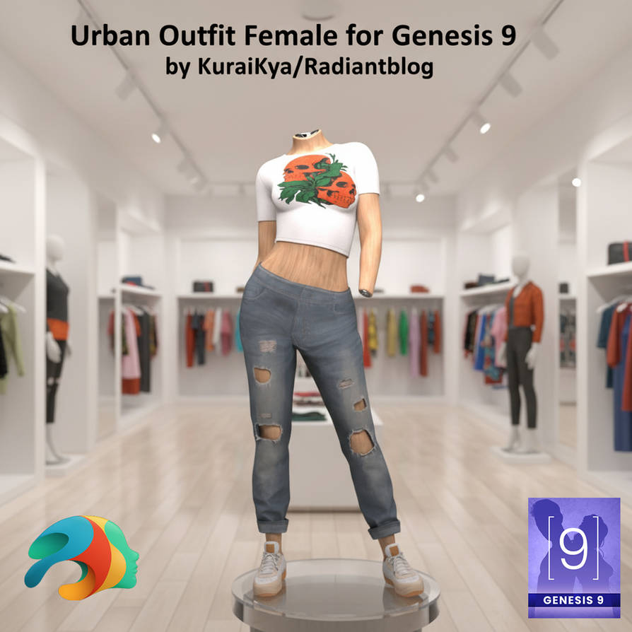 Urban Outfit Female for Genesis 9 by Radiantblog on DeviantArt