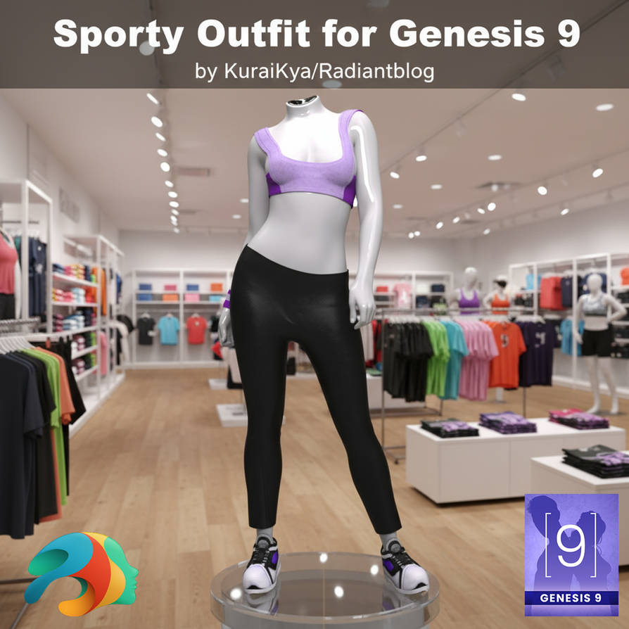 Sporty Outfit for Genesis 9 by Radiantblog on DeviantArt