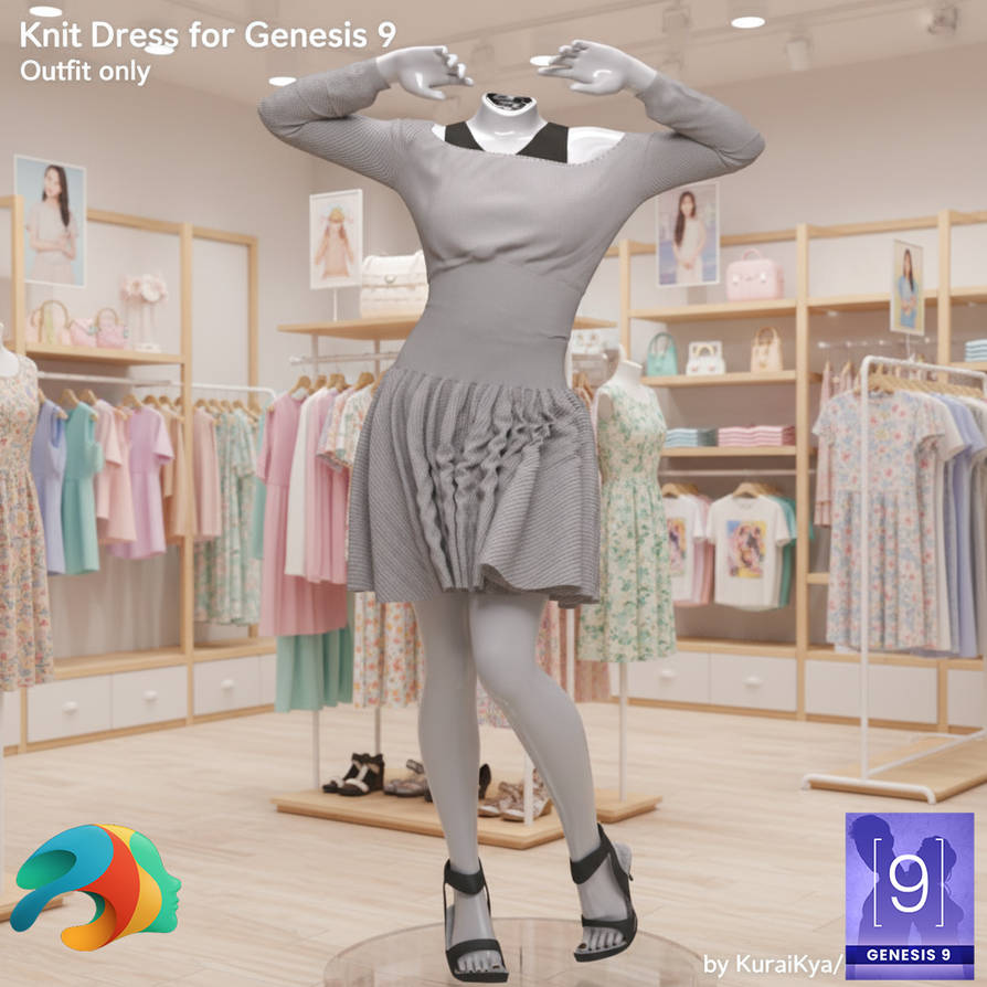 Knit Dress for Genesis 9 by Radiantblog on DeviantArt