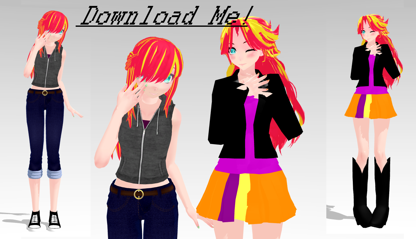 MMD Sunset Shimmer DL DOWN by Lavender-Doodles on DeviantArt
