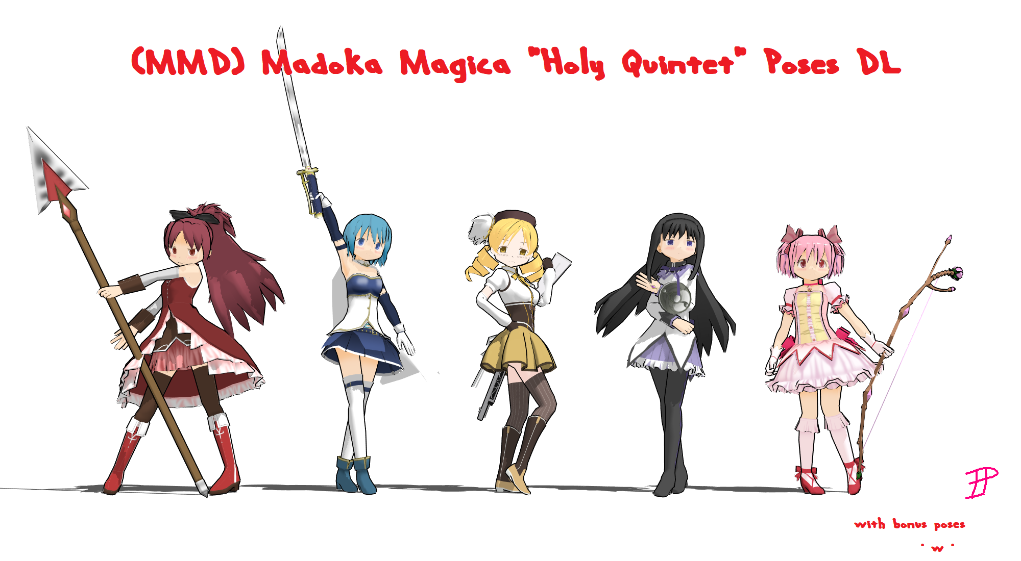 MMD - Puella Magi Holy Quintet - Pose DL by Irken-Pony1117 on DeviantArt