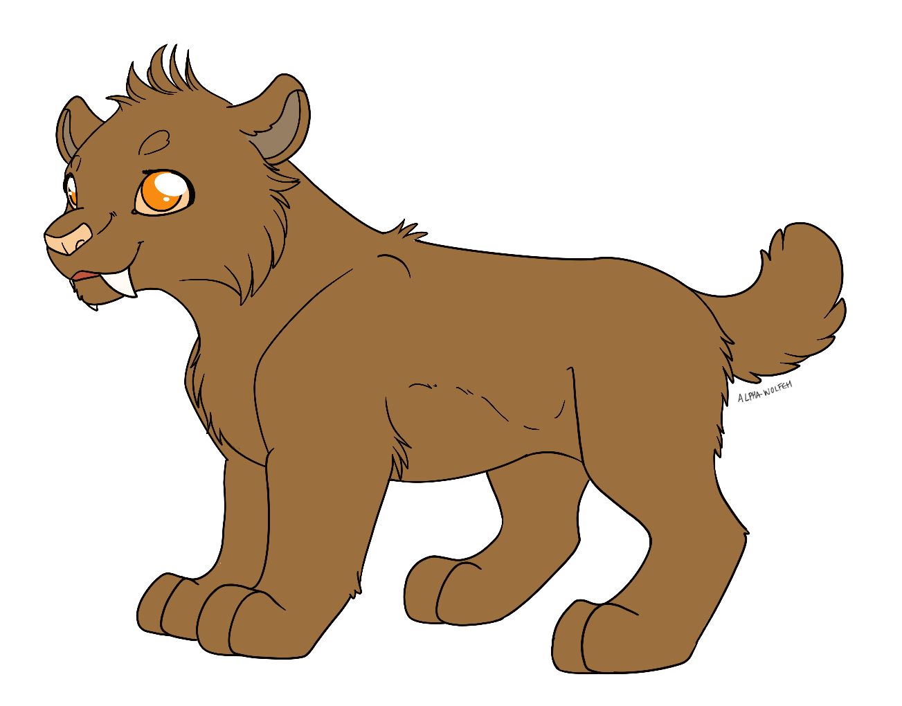 Young Sabertooth Lineart P2U by Alpha-Wolfeh on DeviantArt