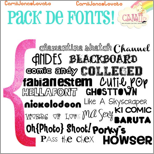 Pack de FONTS ZIP by CamiiLovatoJonas on DeviantArt