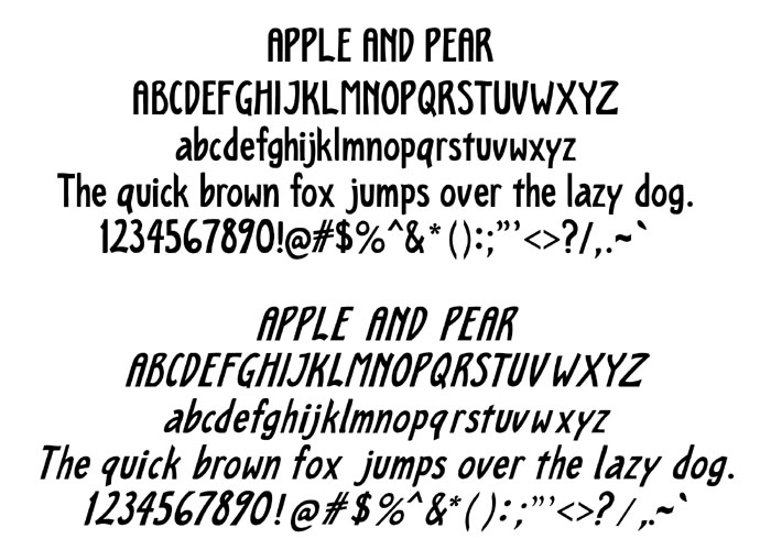 Apple and Pear font by twapa on DeviantArt