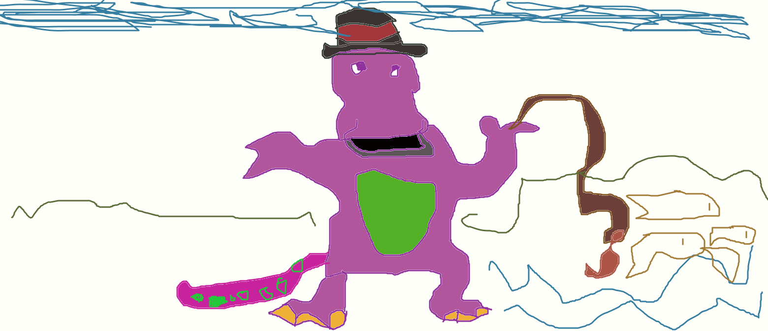 Barney The Dinosaur is ready to catch a fish. by BrandonHoski18 on ...