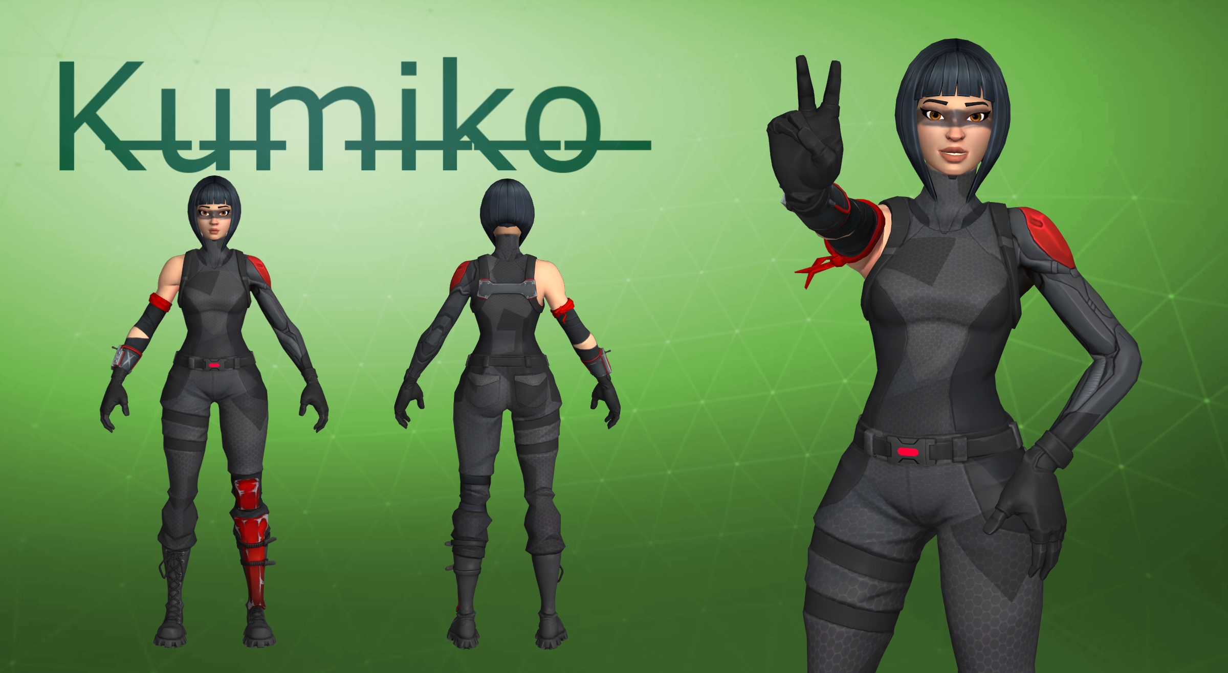 Fortnite Kumiko - [Xps/Xnalara Download] by HarleySin on DeviantArt