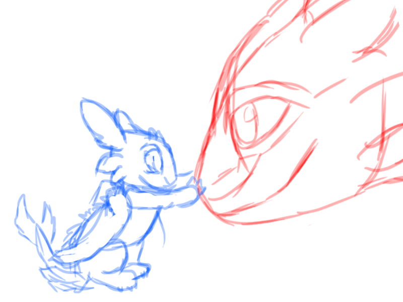 Toothless and baby sketch by MiyukiArts on DeviantArt