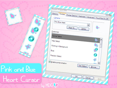 Pink and Blue Heart Cursor ^^ by MizDecoradoraGrafica on DeviantArt