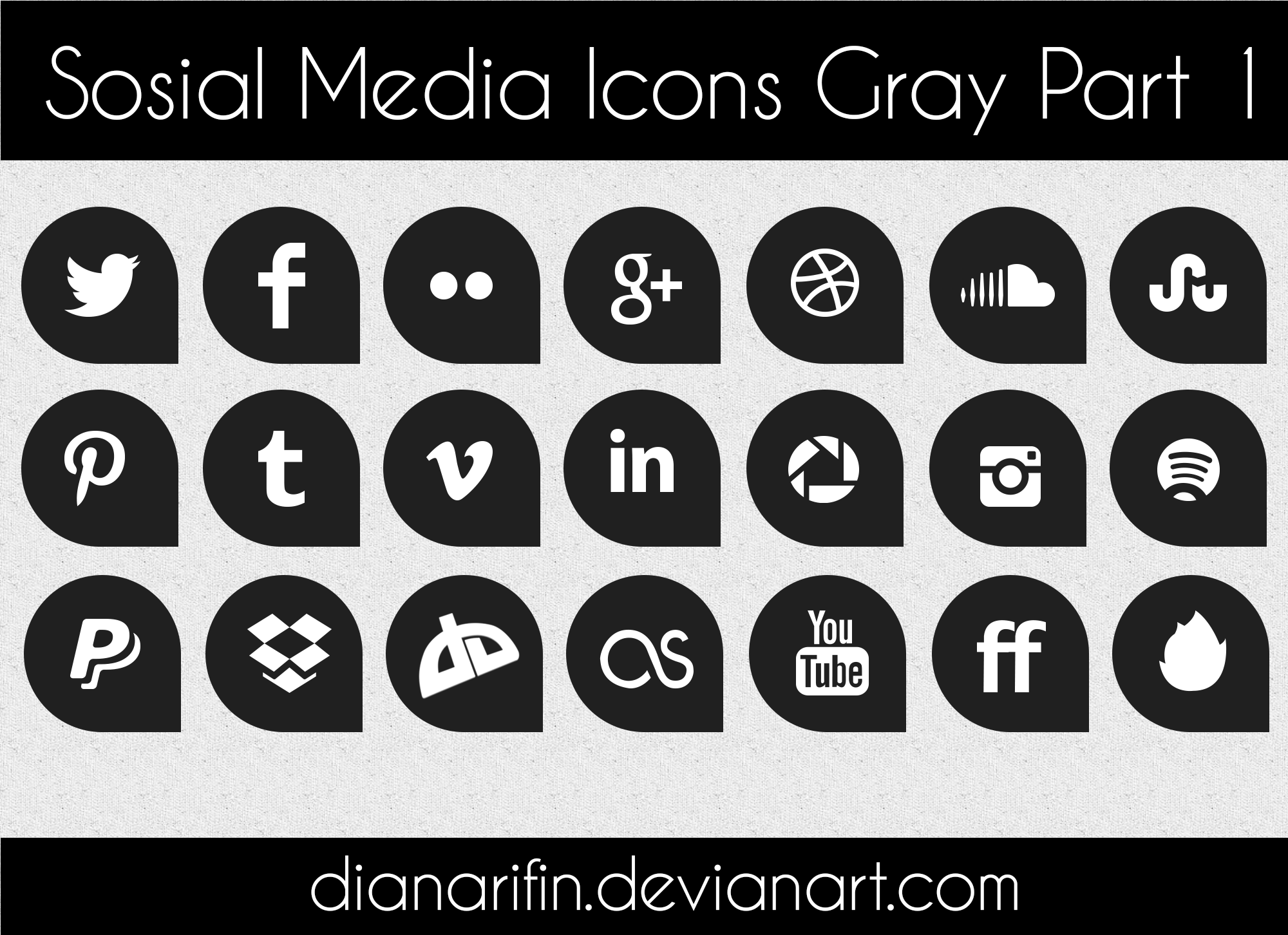 Social Media Icons Png Gray