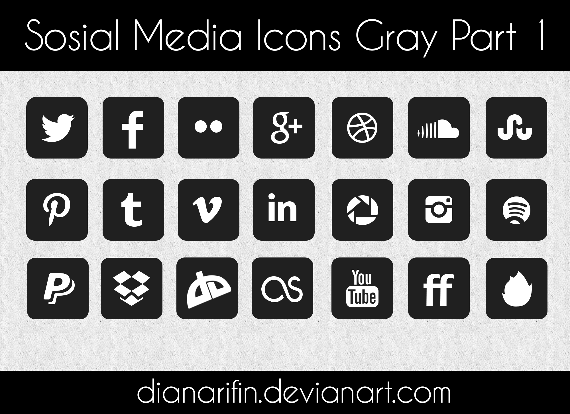 social media icons Gray part 2 by DianArifin on DeviantArt