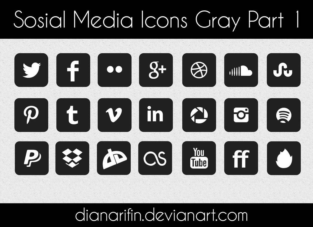 social media icons Gray part 2 by DianArifin on DeviantArt