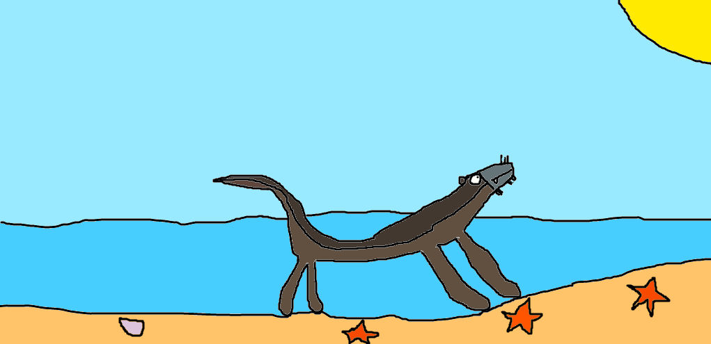 Pakicetus out of the beach by GermanoMan101 on DeviantArt