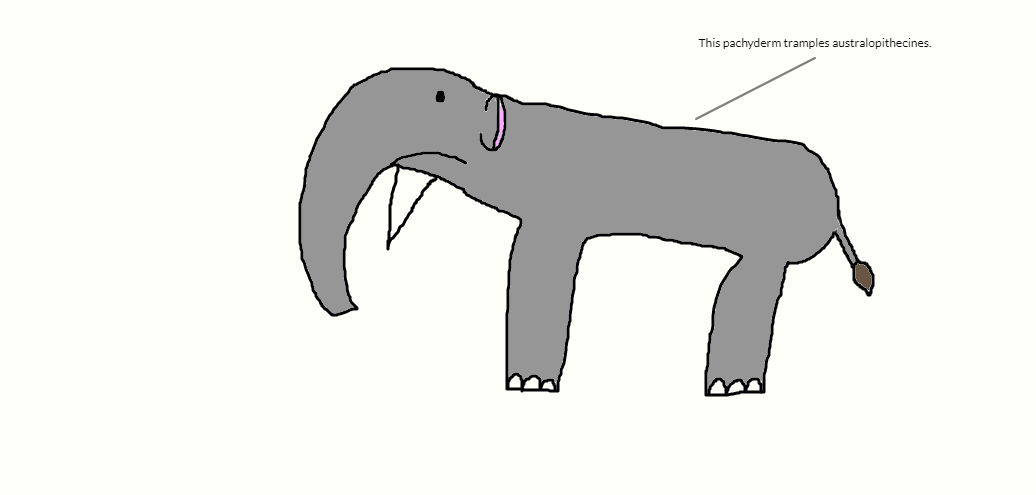 This pachyderm tramples australopithecines. by GermanoMan101 on DeviantArt