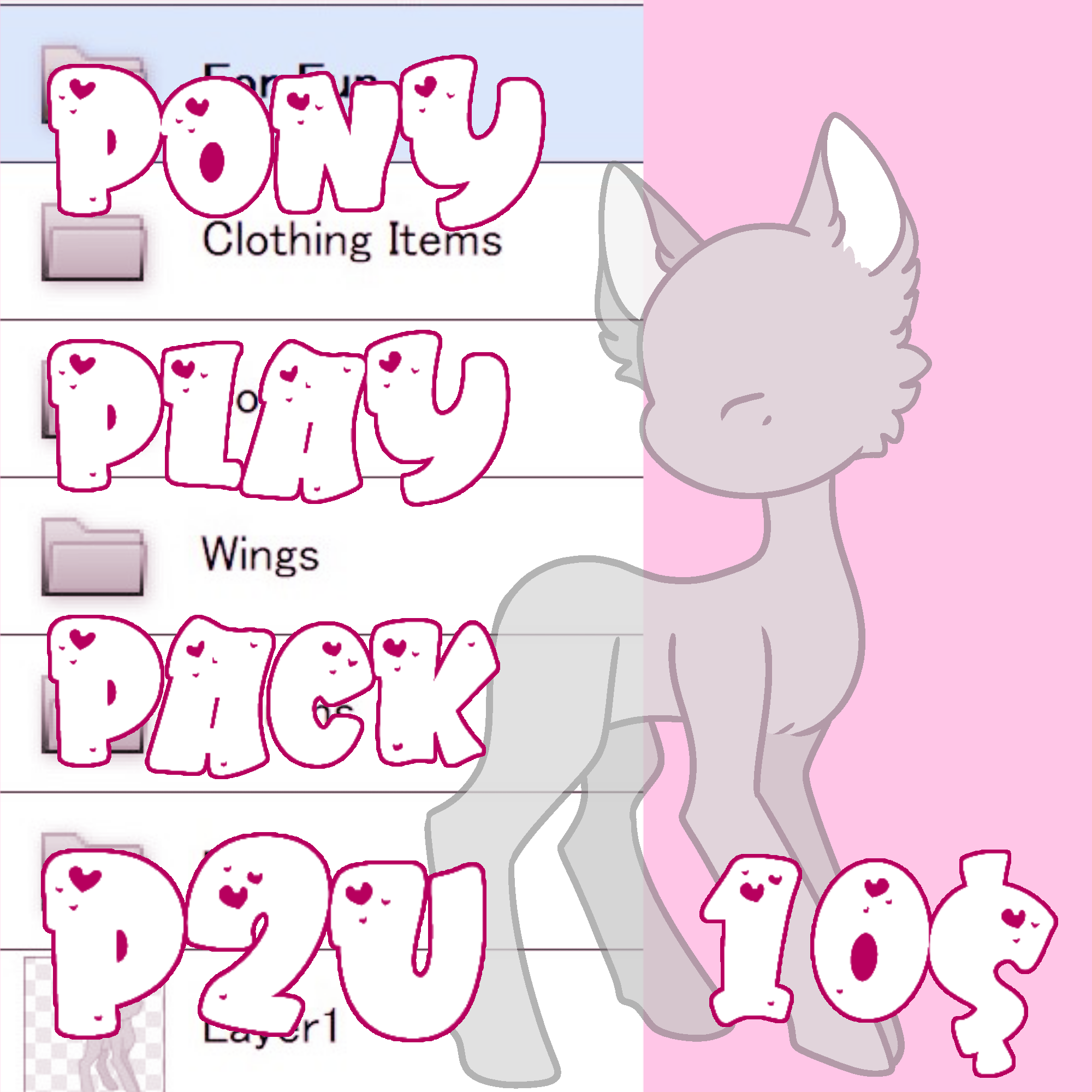 Pony DressUp Pack P2U 10$ by KittieBases on DeviantArt