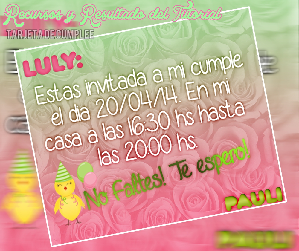 Recursos del Tutorial. Tarjeta de Cumple by PaulikO-Tutoriales on ...