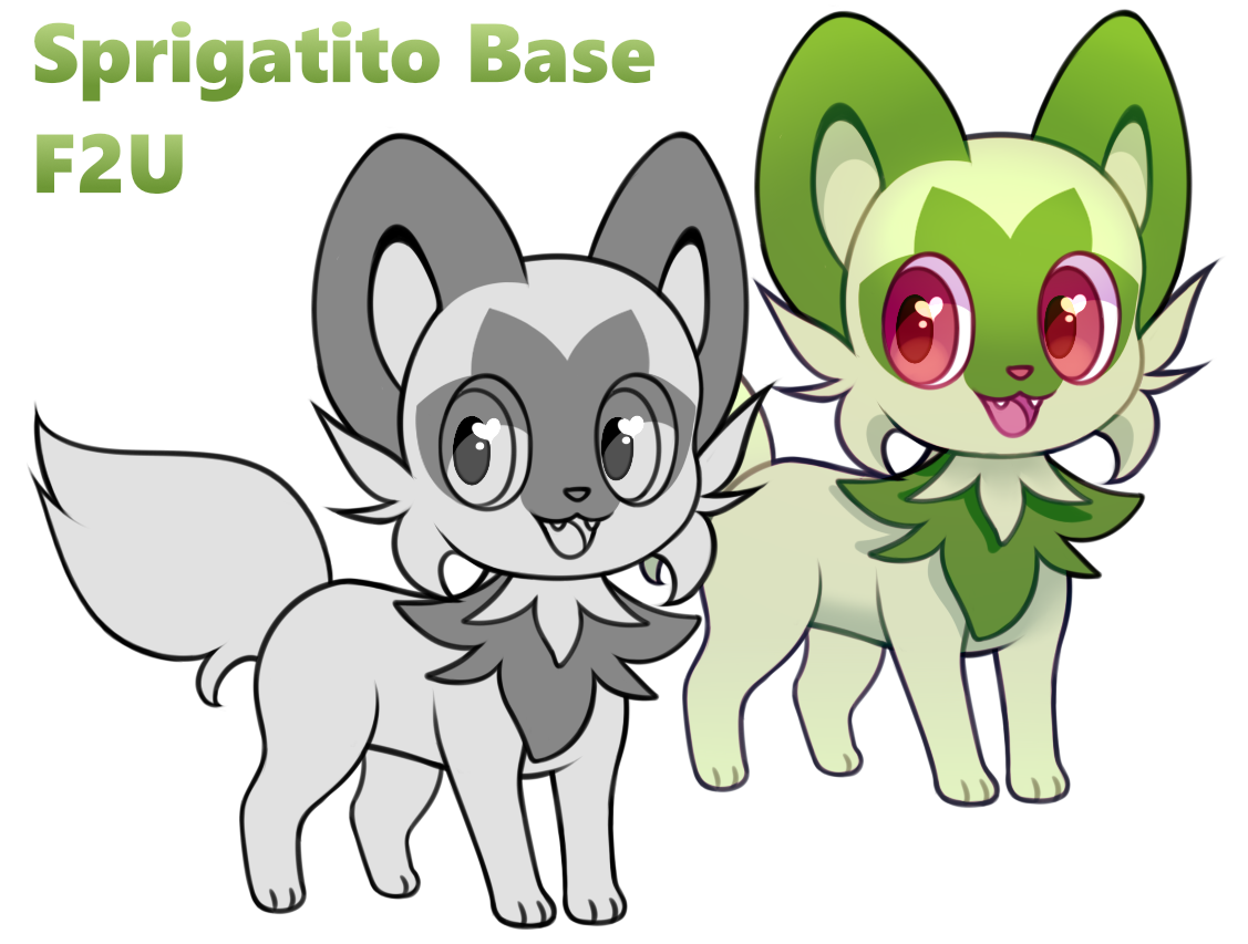 Sprigatito Base F2U by Owiru on DeviantArt