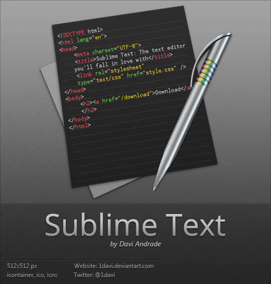Sublime Text by 1davi on DeviantArt