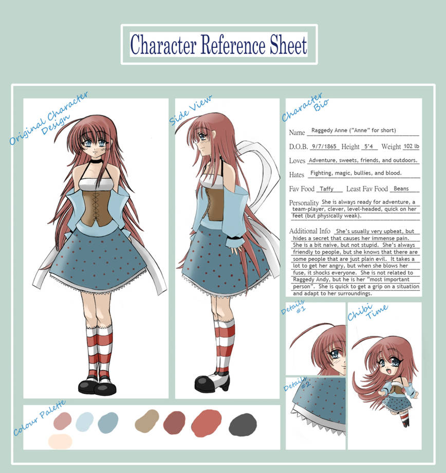 Raggedy Anne Character Sheet by PinkyPadgett on DeviantArt