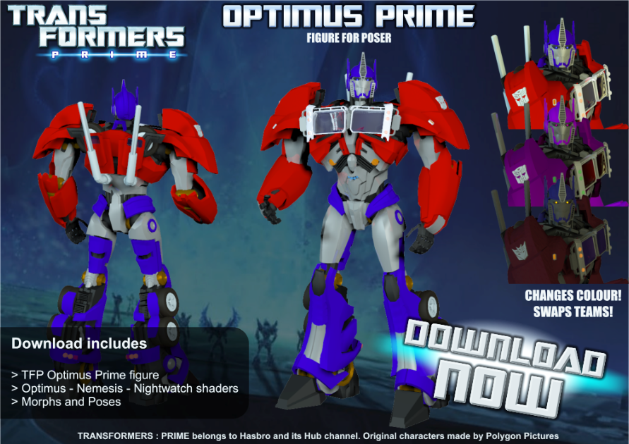 TFP Optimus Prime for Poser + MMD + Blender by RazzieMbessai on DeviantArt