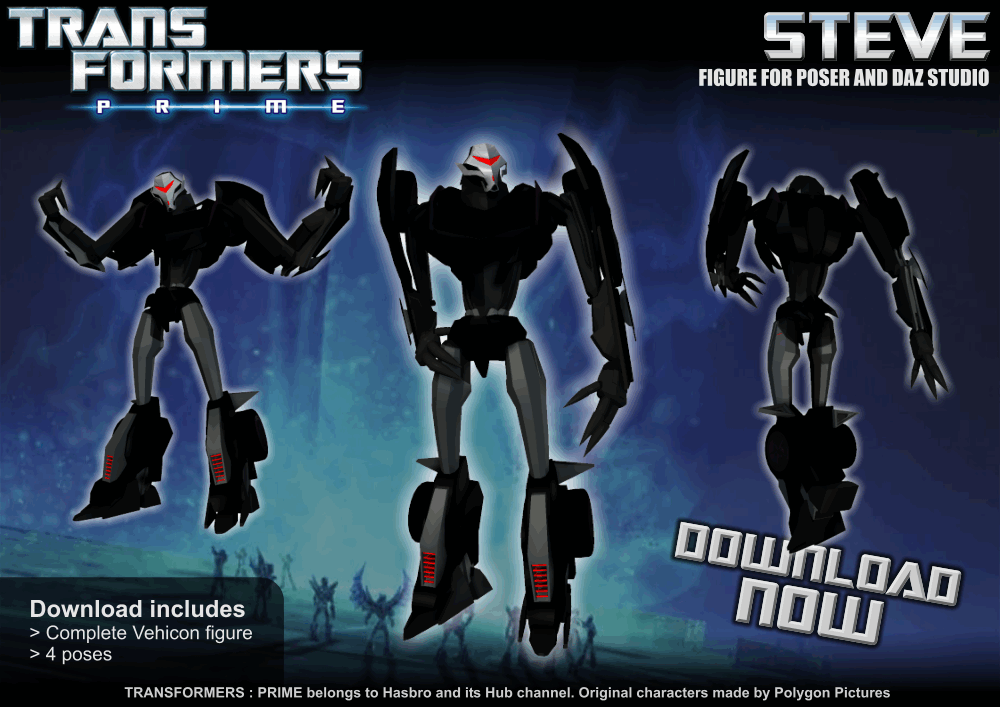 TFP Vehicon Steve for Poser (car version) by RazzieMbessai on DeviantArt