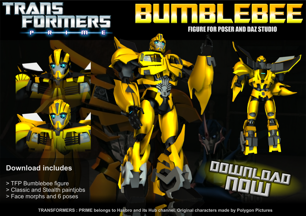 TFP Bumblebee for Poser + MMD by RazzieMbessai on DeviantArt