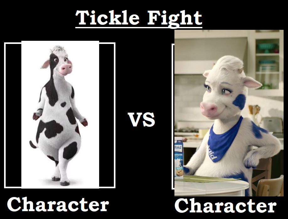 Tickle Fight: Regular Cow vs. Lactaid Cow. by Nelvana2004 on DeviantArt