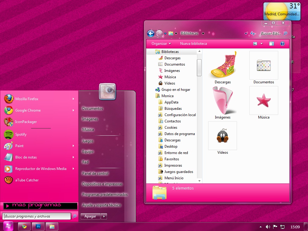 Tema Pink Rosa Para Windows 7 by viiveunaa1viida on DeviantArt