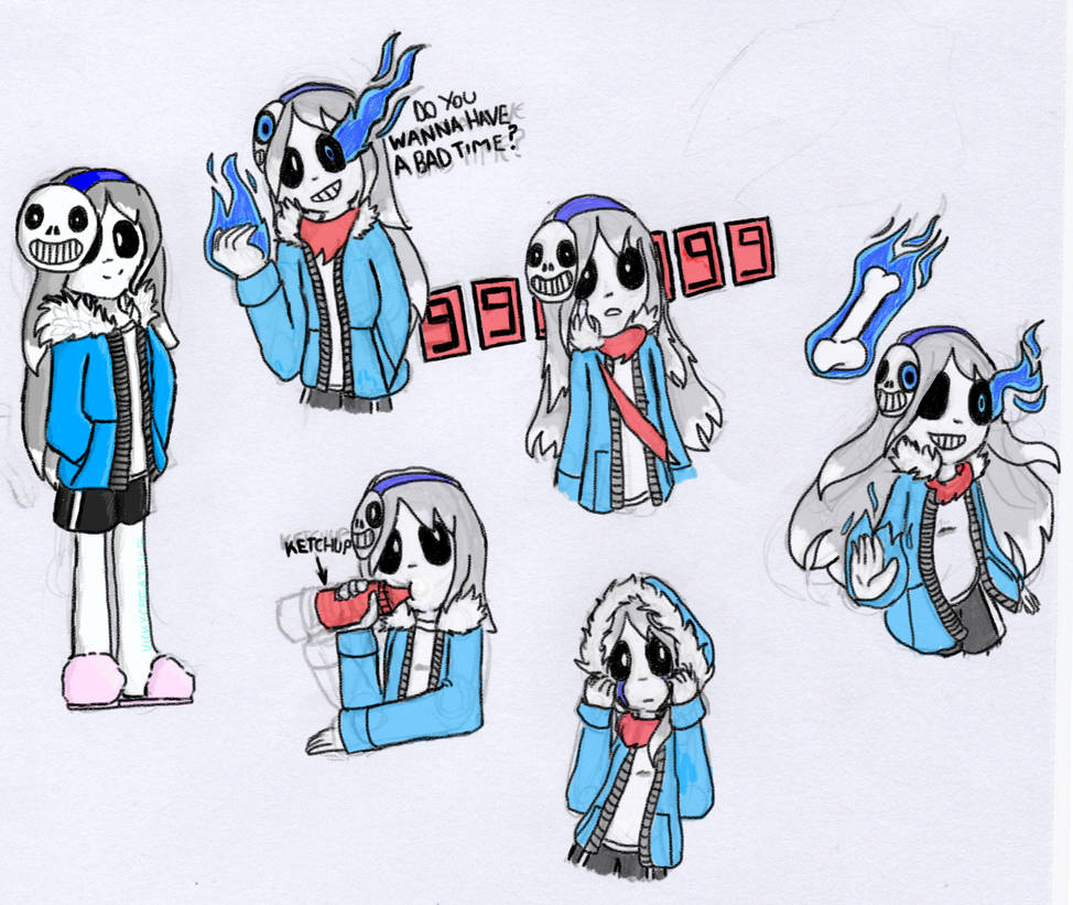 Undertale human female sans.(Plus some sketchs ) by vickycreative on ...