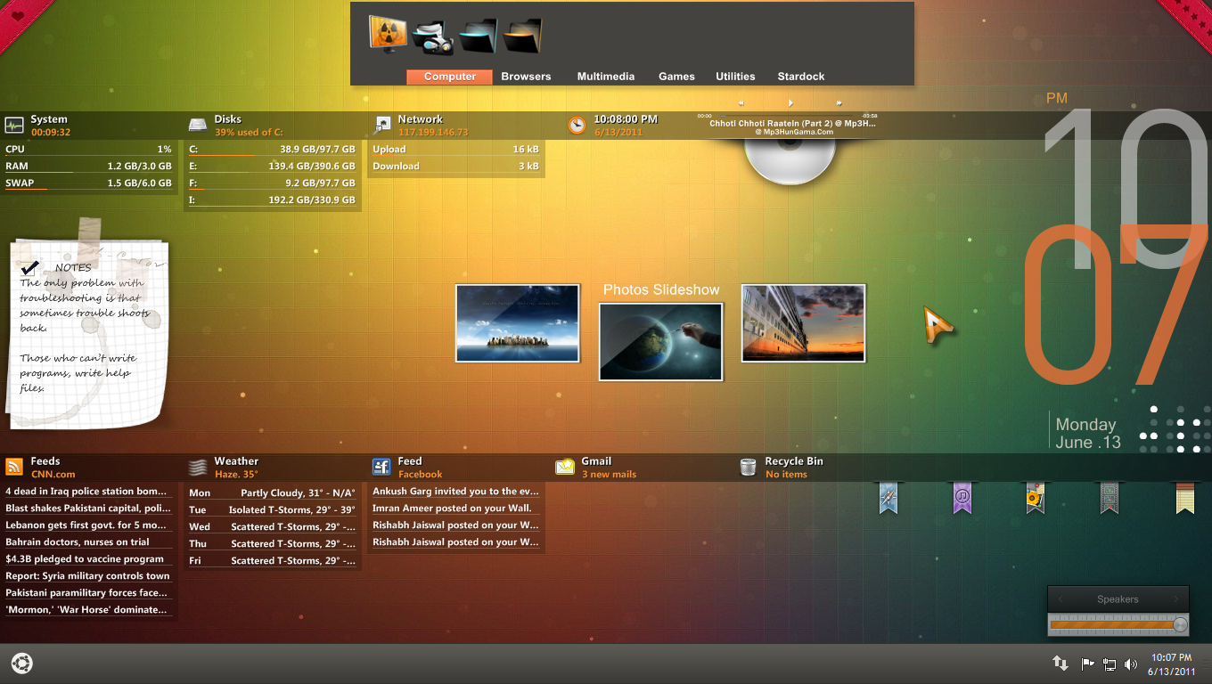 Rainmeter-Orange Glow by iamshobhit on DeviantArt