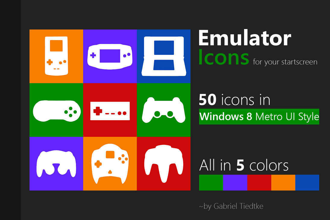UPDATED! 50 Emulator Icons / Tiles for Windows 8! by GTiedtke on DeviantArt
