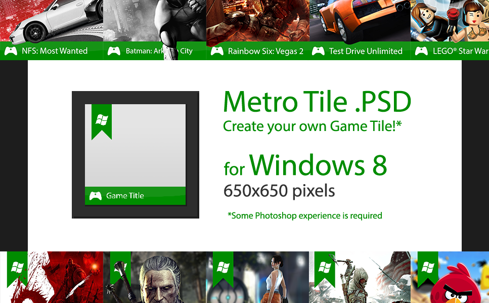 Windows 8 Games Metro UI-Styled Tile / Icon .PSD! by GTiedtke on DeviantArt