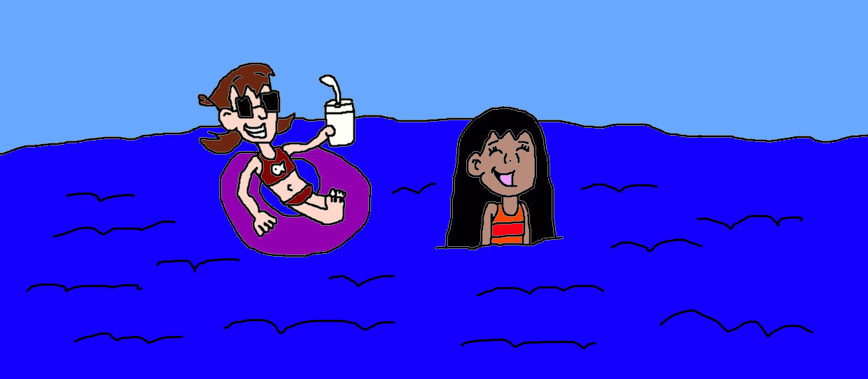Lilo and Zoe in the Beach Water by MJEGameandComicFan89 on DeviantArt
