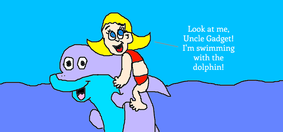 Penny Swimming with the Dolphin by MJEGameandComicFan89 on DeviantArt