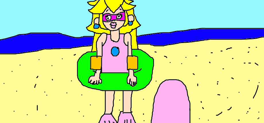 Princess Peach at the Beach by MJEGameandComicFan89 on DeviantArt