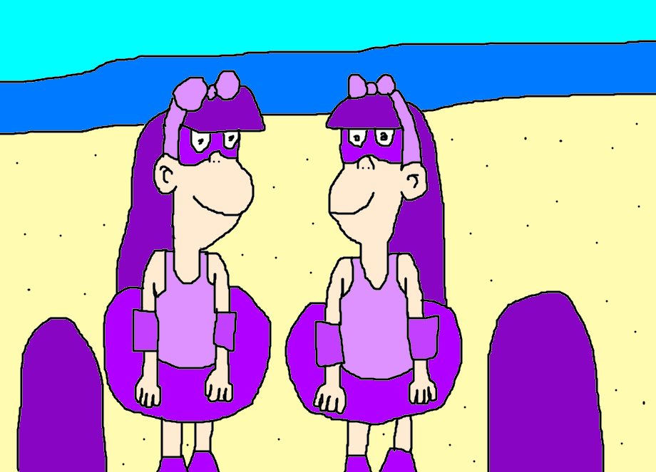 Sherri and Terri at Springfield Beach by MJEGameandComicFan89 on DeviantArt