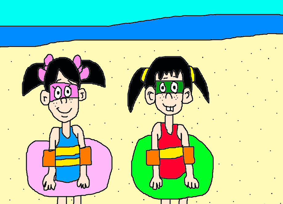 Popis and La Chilindrina at the Beach by MJEGameandComicFan89 on DeviantArt