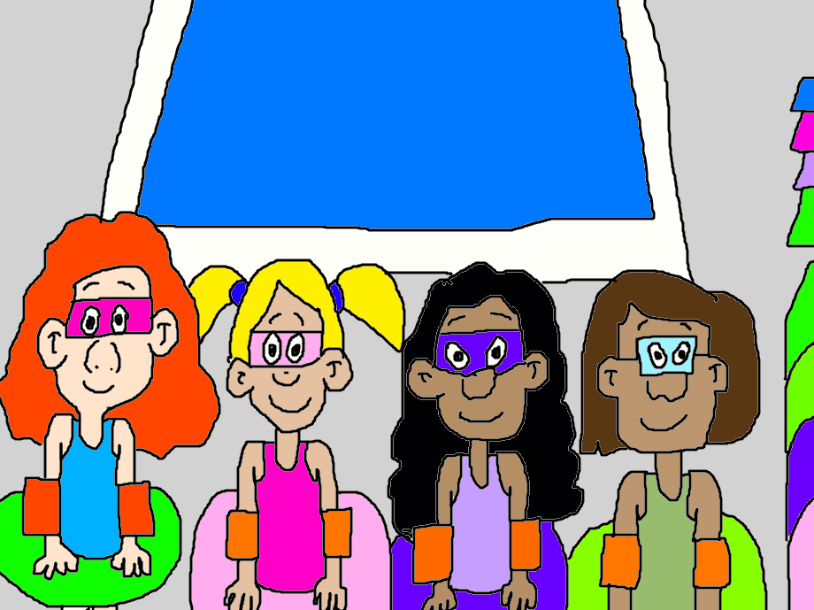 Mertle, Elena, Teresa and Yuki at the Local Pool by ...