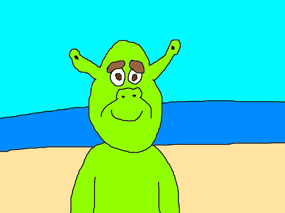 Shrek is Shirtless at the Beach by MJEGameandComicFan89 on DeviantArt