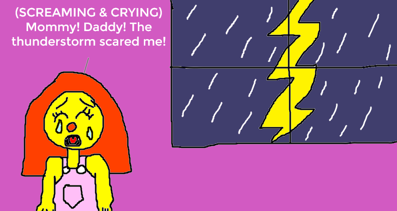 The Thunderstorm Scared Sunny Monster! by MJEGameandComicFan89 on DeviantArt