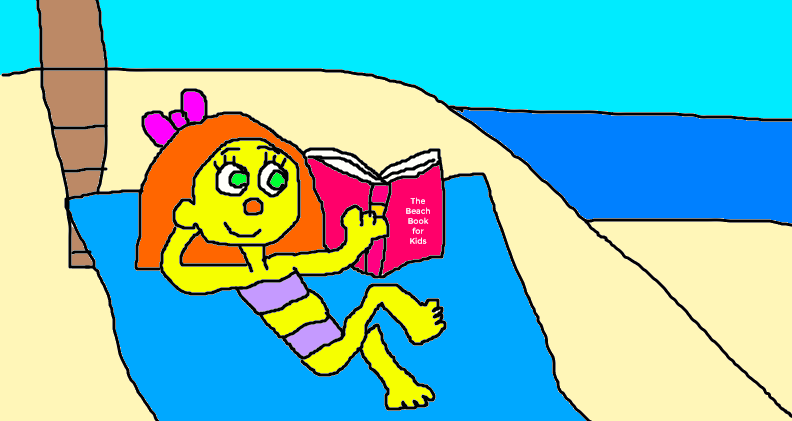 Sunny Monster at the Beach Reading Her Beach Book by MJEGameandComicFan89 on DeviantArt