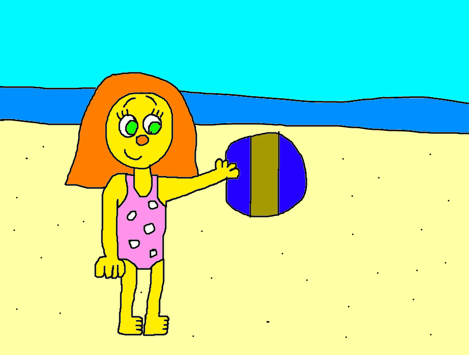 Sunny Monster Playing with her Beach Ball by MJEGameandComicFan89 on DeviantArt