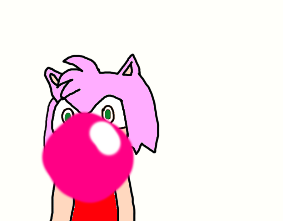 Amy Rose Blowing a Huge Bubble Gum! by MJEGameandComicFan89 on DeviantArt