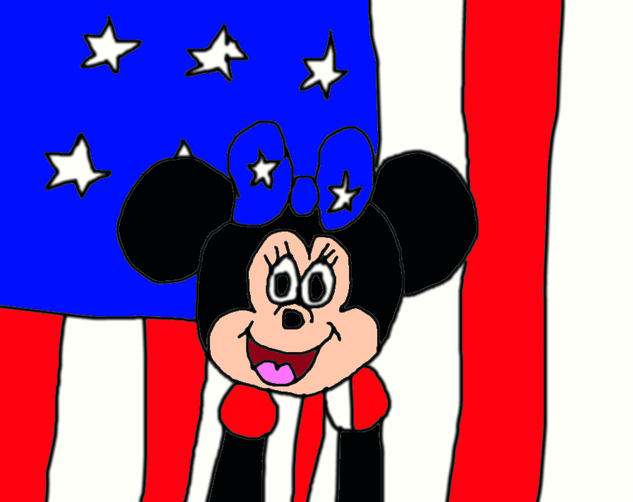 Minnie Mouse with the USA Flag by MJEGameandComicFan89 on DeviantArt