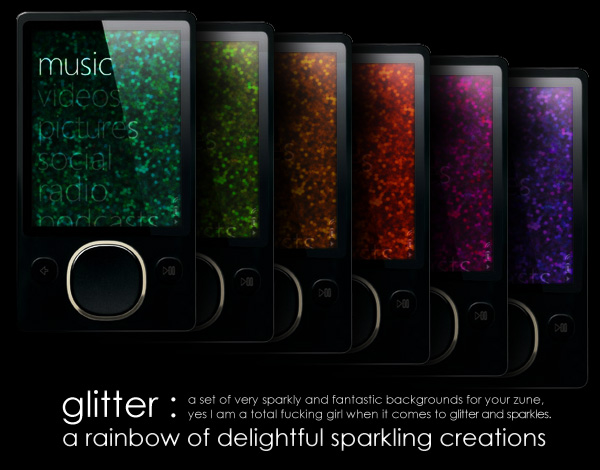 Zune Backgrounds: Glitter by p3p574r on DeviantArt